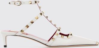 Valentino Garavani Escarpins slingback Rockstud en cuir avec clous et talon bas