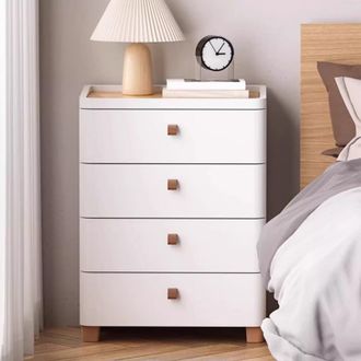 Generic Nachttisch Mit Schubladen, Wei&szlig;Er Nachttisch Mit Zweifarbigen Holzbrettern Und Schubladenverschl&uuml;Ssen for Snacks Und Dinge des T&auml;Glichen Bedarfs