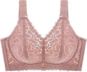 Generic CHJAN Soutien-gorge sans jante fin respirant en dentelle fleur lingerie sexy grande taille 120EFG Sous-v&ecirc;tements pour femme, Couleur du haricot., 46D