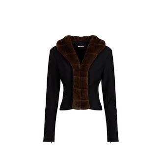 Rotate Veste ajust&eacute;e col effet fourrure