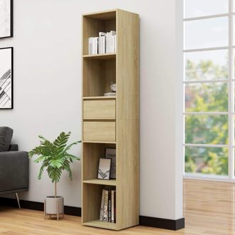 Generic B&uuml;cherschrank, Platzsparender Aufbewahrungsorganisator mit 2 Schubladen und Mehrstufigen Offenen Regalen f&uuml;r Wohnzimmer, Schlafzimmer und B&uuml;ro-B&uuml;cherr