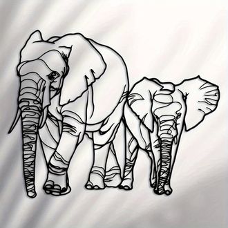 Generic Metall Wanddeko Geometrische Elefanten Wandskulptur inspiriert von der Tierwelt Kreatives Kunstwerk f&uuml;r Wohnzimmer Schlafzimmer und B&uuml;ro f&uuml;r Tierliebh