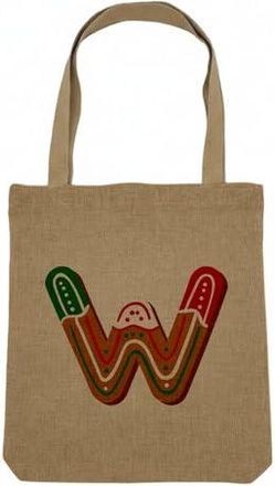 Fabulous Sac Shopping Tote Bag Aspect Lin - W William Wendi Lettre Alphabet Pr&eacute;nom Noel Enfant - Sac de Courses Toile Epaisse 360g Beige Naturel Cabas Port&eacute; Ep