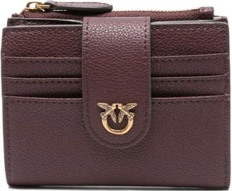 Pinko Pinko Portemonnaie - Textured Calf Leather Brown Wallet - Gr. unisize - in Grau - für Damen