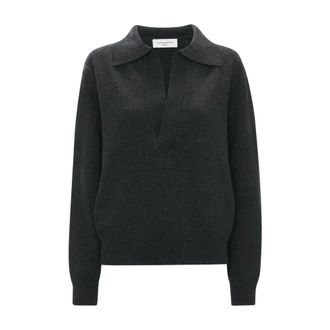 Victoria Beckham Femme, Pulls, Gris, Taille: 36 FR Genevieve Polo Collar Jumper