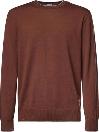 Eleventy Homme, Pulls, Brun, Taille: M Maille &agrave; col rond