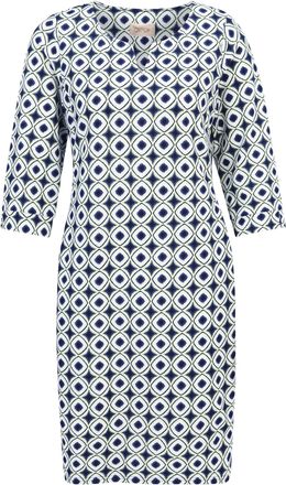 Cartoon Damen Casual-Kleid mit Muster 38, Mint/Dark Blue