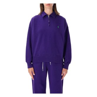 Polo Ralph Lauren Classic Half Zip Logo - - Sweatshirts & Hoodies - Damen - Lila - M