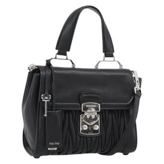 Miu Miu Sac &agrave; main en cuir pr&eacute;-aim&eacute; - Femme - Pre-owned - Noir - Taille: ONE Size