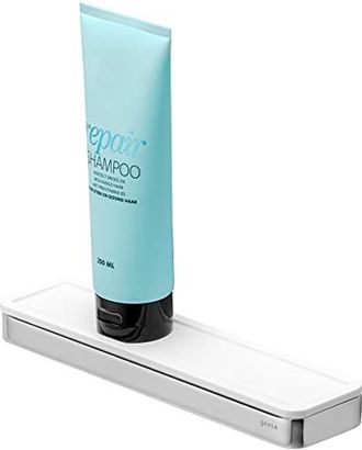 Geesa Frame Ablage, Duschablage aus Messing, herausnehmbare Einlage aus Kunststoff, Farbe: Weiß/Chrom, 260 x 25 x 65 mm