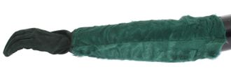 Dolce & Gabbana Womens Green Leather Xiangao Fur Elbow Gloves
