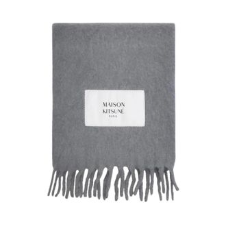 Maison Kitsun&eacute; Wollmischungs-Schal - - Accessories - Damen - Grau - ONE SIZE