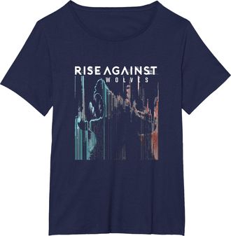 Rise Against Offizielles Merchandise - Herren T-Shirt, Blau, S, Kurzarm, Klassische Passform, Cartoon Wolf Muster