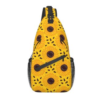 AOOEDM Sunflower Sling Bag Lässiger Crossbody-Schulterrucksack Brust Lässiger Tagesrucksack Blumentasche für den Außenbereich