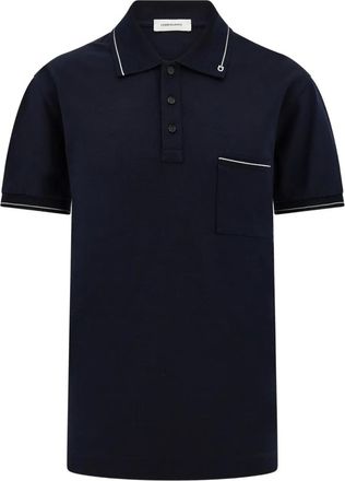 Ferragamo polo gancini à poche poitrine - Bleu