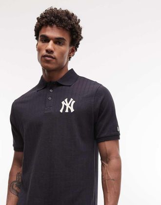 New Era NY Yankees - Polo c&ocirc;tel&eacute; coupe classique &agrave; logo - Bleu marine