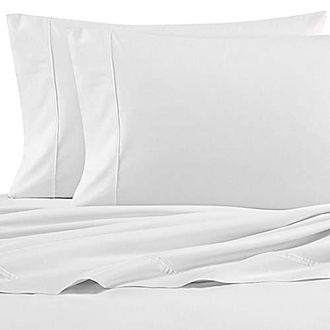 Nautica Ensemble de draps pour lit King Size, Ensemble de literie en Percale de Coton, Gracieuse et fra&icirc;che, l&eacute;g&egrave;re et Respirante (Blanc, tr&egrave;s Grand lit)