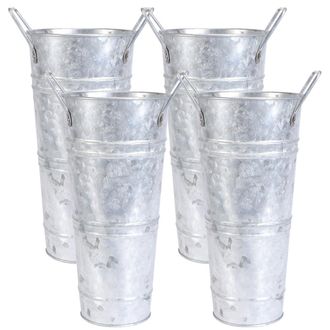 Lurrose Blumenk&uuml;bel aus Eisen 4 St&uuml;ck Rustikale Metallvasen f&uuml;r Blumenarrangements im Vintage Stil f&uuml;r Zuhause B&uuml;ro und Floristen