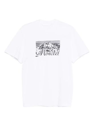 Moncler t-shirt à imprimé graphique - Blanc