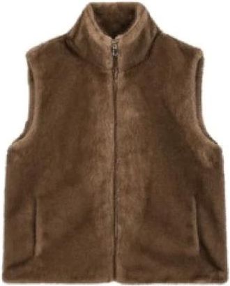 Max & Moi Femme, Vestes, Brun, Taille: 40 FR Bodywarmer en fausse fourrure