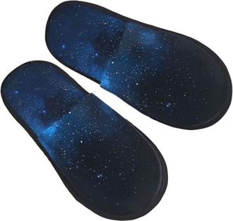 Generic Pantoufles De Voyage Bleu &Eacute;toil&eacute; Lavables Pantoufles DHiver Chaud Maison Slippers Pour Invit&eacute; Spa Automne L