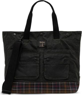 Barbour sac à main à patch logo - Noir