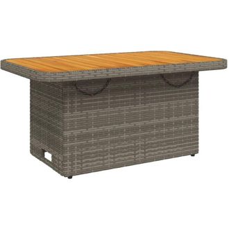 vidaXL Vidaxl - Table de jardin gris 90x55x71cm R&eacute;sine tress&eacute;e et bois dacacia