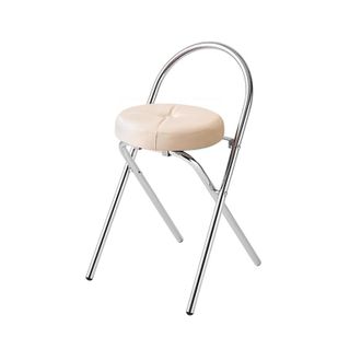 Generic Klappstuhl Camping Leicht Tragbar mit Metallrahmen Gartenstühle Klein Hoher Belastbarkeit Küchenhocker für Partys, Hochzeiten, Picknick(White,45cm)