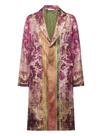 Pierre-Louis Mascia manteau &agrave; imprim&eacute; damas - Rose