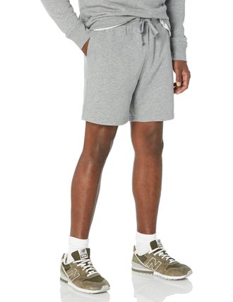 Amazon Essentials Herren Leichte French-Terry-Shorts (erhältlich in Big & Tall), Grau Meliert, XXL