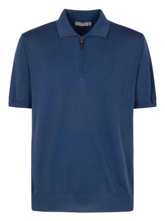 Canali Poloshirt mit Rei&szlig;verschluss - Blau