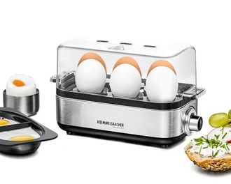Rommelsbacher Cuiseur &agrave; oeufs ER 600 - Pour 1 &agrave; 6 oeufs - Duret&eacute; r&eacute;glable - Surveillance &eacute;lectronique du temps de cuisson - Bol chauffant en acier inoxydable - Verr