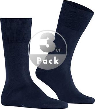 Falke Herren Socken blau Baumwolle unifarben