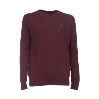 Polo Ralph Lauren Homme, Sweatshirts et sweats à capuche, Rouge, Taille: S Pull Ras du Cou en Laine Côtelée