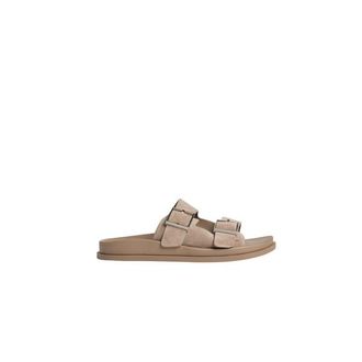 Calvin Klein Sandales plates en cuir daim