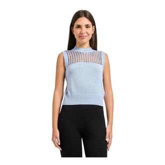 A|X Armani Exchange Femme, Pulls, Bleu, Taille: 44 FR Haut en maille de coton