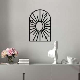 Hanah Home Stylish Black Decorative Metal Wall Accessory, 50 x 34 cm | 100% Metal (1.5 mm) | Easy Wall Mounting | Perfect for Modern Home Decor