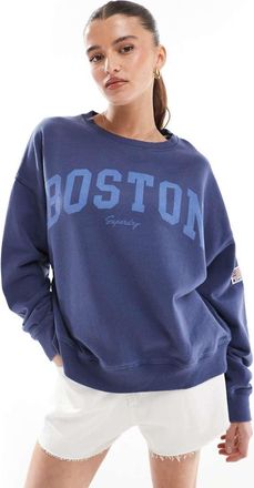 Superdry Athletic Essentials - Sweat-shirt ras de cou décontracté - Bleu marine