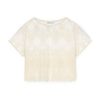 Motivi Blouse en dentelle avec broderies - Femme - Blouses et Chemises - Blanc - Taille: 42 FR