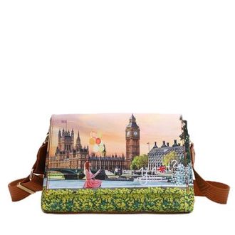 Y Not YNOT? Grand sac &agrave; rabat, Fleurs jaunes, taille unique