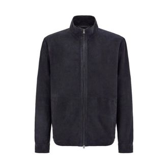 Canali Perforierte Lamms&auml;mischlederjacke - - Jackets - Herren - Grau - 2XL