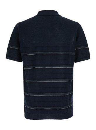 Roberto Collina Mens T-Shirt Riga Cotone Blue T-Shirts And Polos