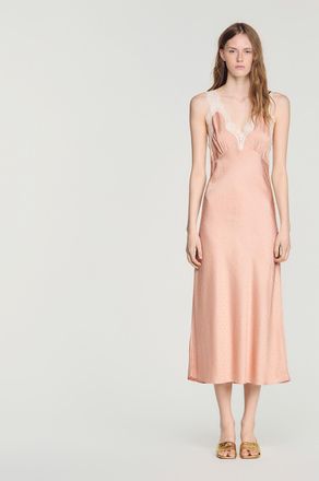 Sandro Robe esprit lingerie strass&eacute;e