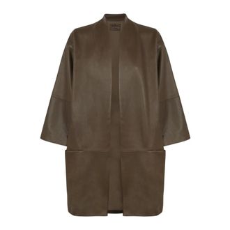 Cortana Gerade Oversize Lederjacke - - Jackets - Damen - Gr&uuml;n - M