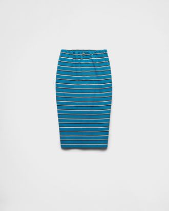 Prada Gestreifter Rock aus Piqu&eacute;