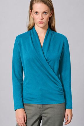 Hempage Hempage Damen vegan Langarmshirt Attractive Lagunenblau