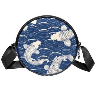 Generic Petit sac &agrave; bandouli&egrave;re circulaire pour femme, petit sac &agrave; bandouli&egrave;re avec fermeture &eacute;clair, bretelles r&eacute;glables, sac &agrave; main rond d&eacute;contract&eacute; pour fe