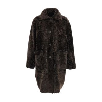Arma Mittellanger Lammfellmantel - - Coats - Damen - Braun - 2XS