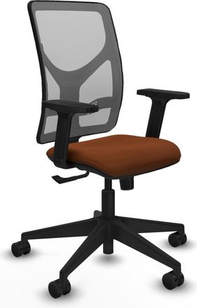 Piqueras y Crespo B&uuml;rostuhl mit Lendenwirbelst&uuml;tze, 2D-Armlehnen, ausgestattet mit 3 Positionen und Schneideschaum, mit Rollen 65 mm, Nylon, Grau/Braun