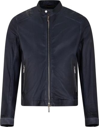 Moorer Homme, Vestes, Bleu, Taille: M Barnaba Leather Jacket